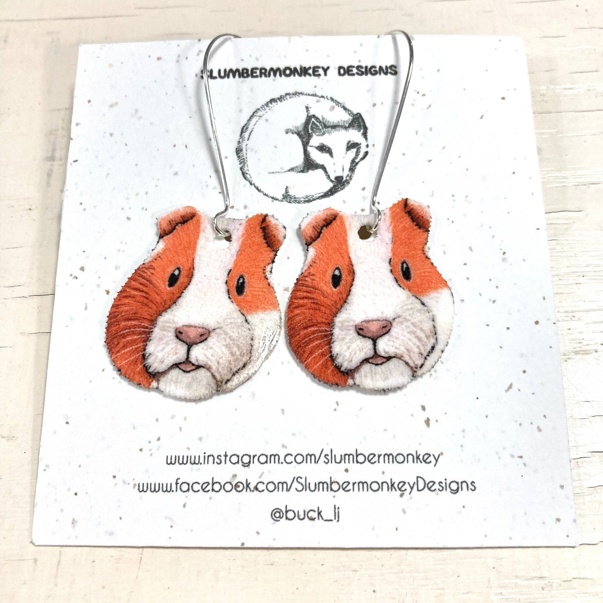 Guinea Pig Drop Earrings. REDUCED TO CLEAR WERE £12 – Wednesday Jones